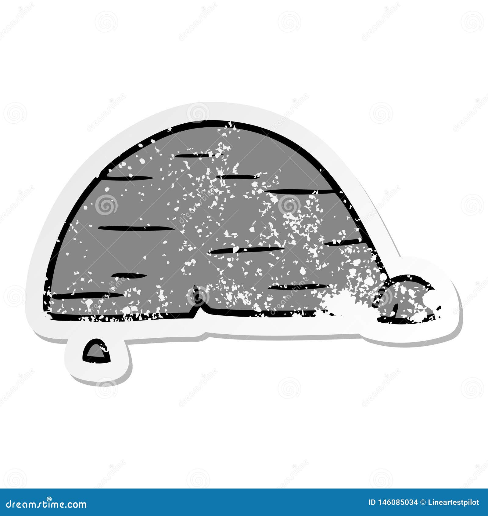 Hand Drawn Distressed Sticker Cartoon Doodle of Grey Stone Boulder ...