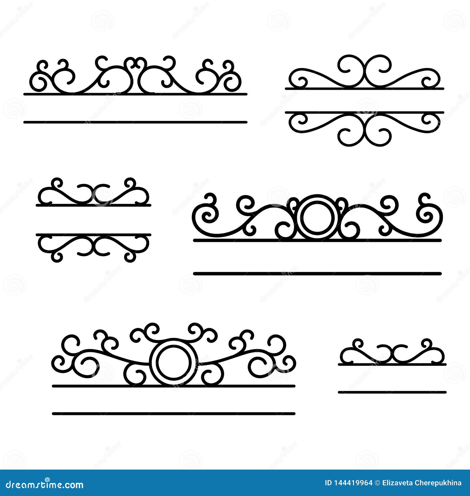 Hand Drawn Dividers. Break Lines. Split Frames. Text Divider Stock ...