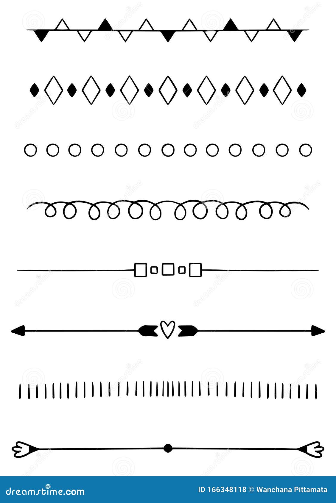 0004 Hand Drawn Dividers stock vector. Illustration of invitation ...