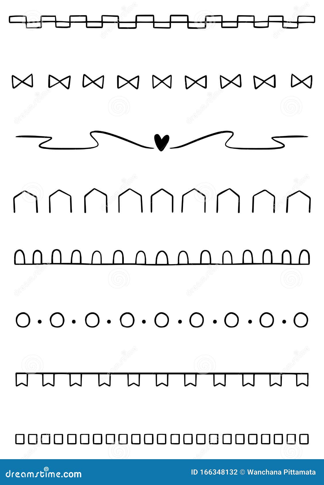 Hand Drawn Dividers stock vector. Illustration of element - 166348132