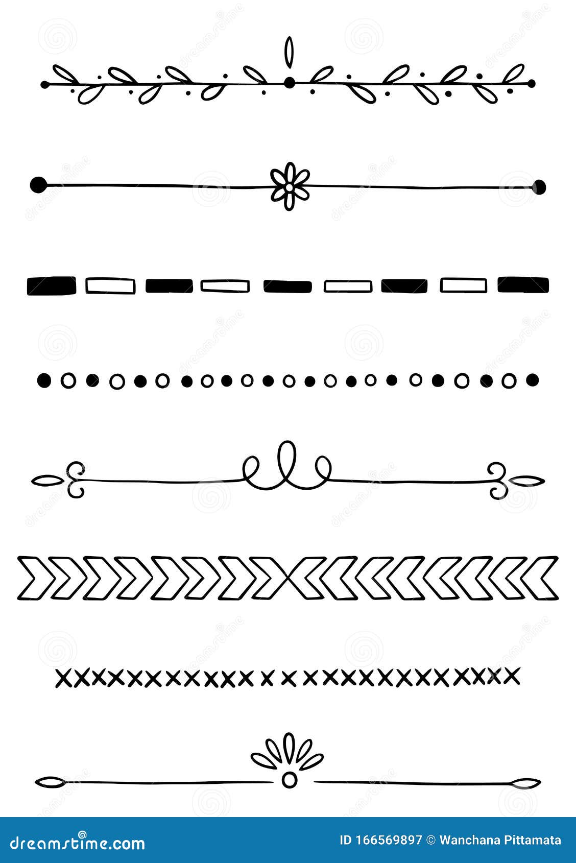 0009 Hand Drawn Dividers stock vector. Illustration of isolated - 166569897