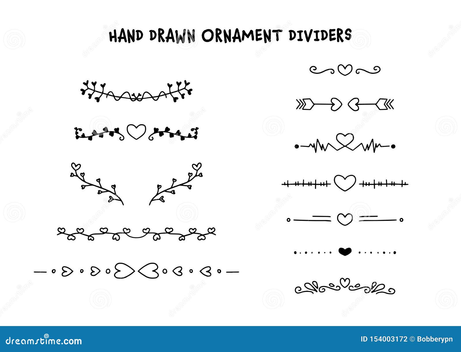 Hand drawn dividers set stock vector. Illustration of dividers - 154003172
