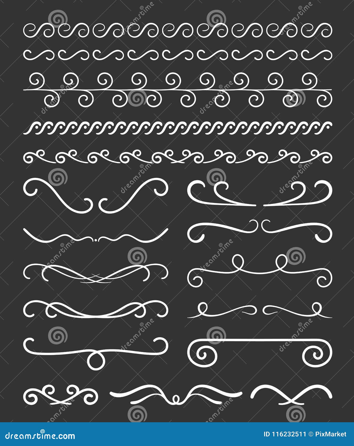 Hand Drawn Dividers stock vector. Illustration of text - 116232511