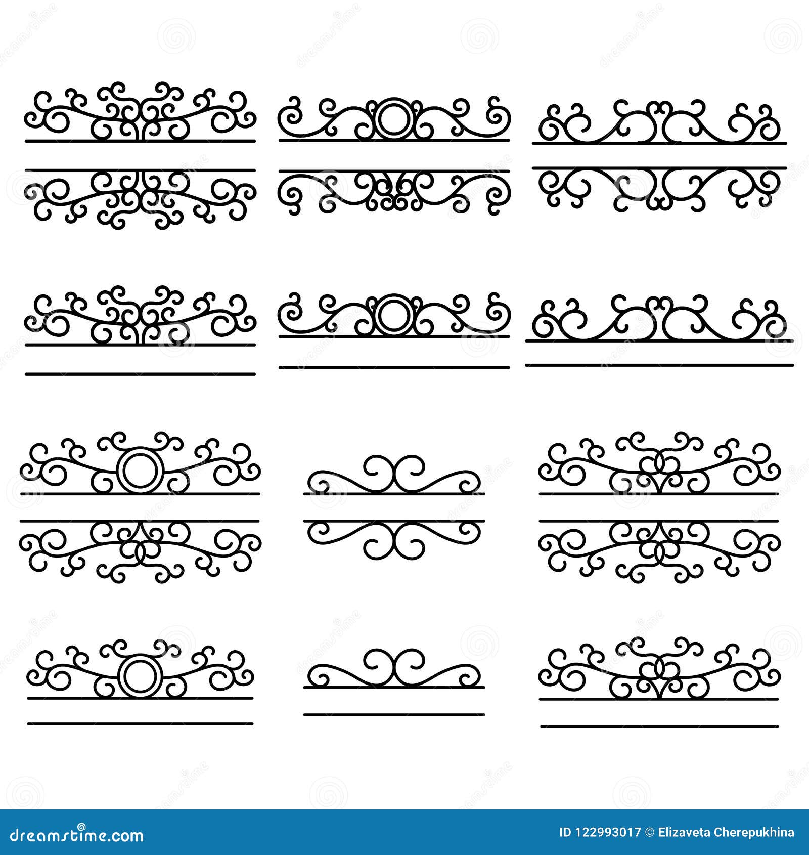 Hand Drawn Dividers. Split Frames. Text Divider Stock Vector ...