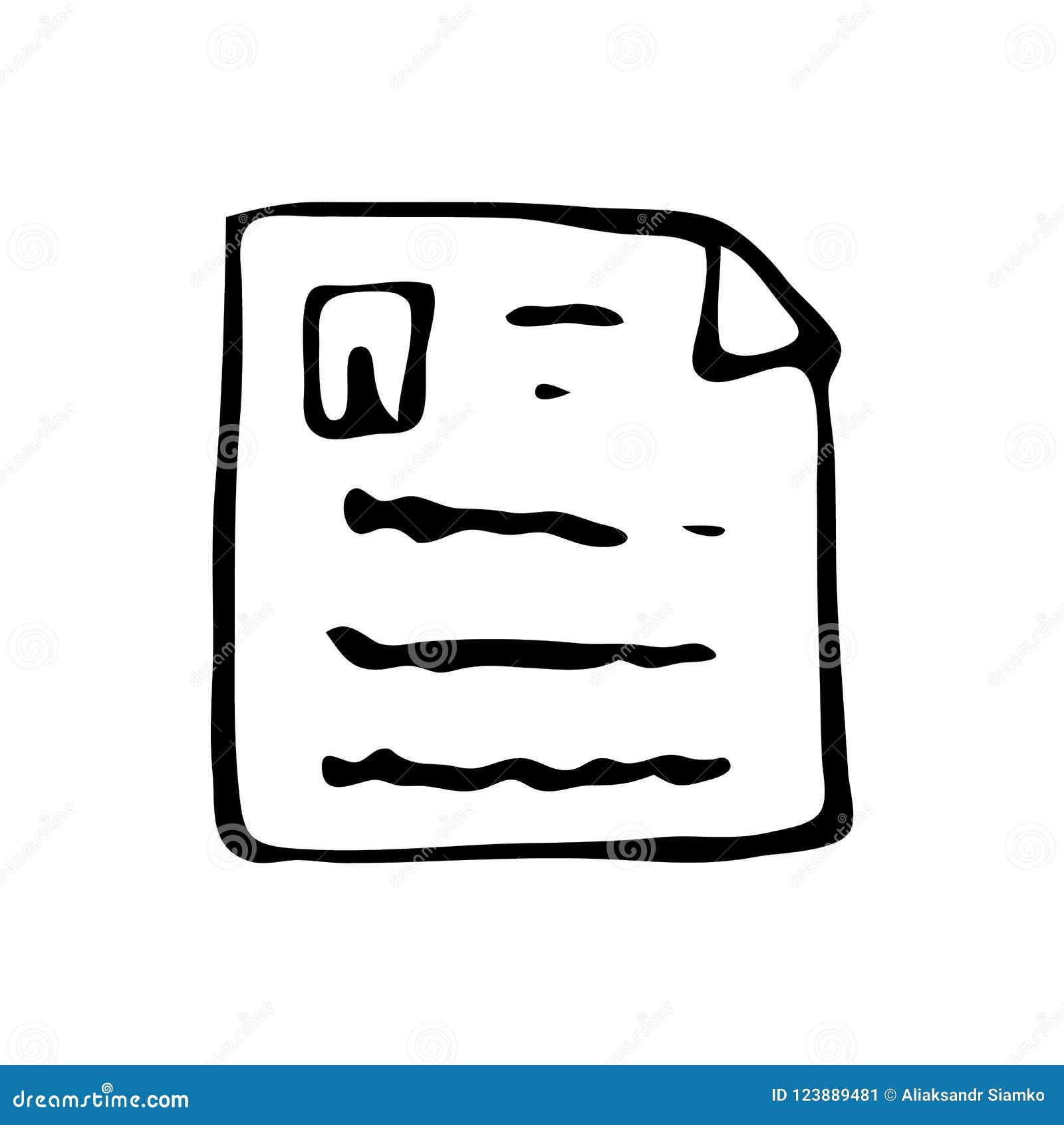 Hand Drawn Document Doodle. Sketch Style Icon. Decoration Element ...