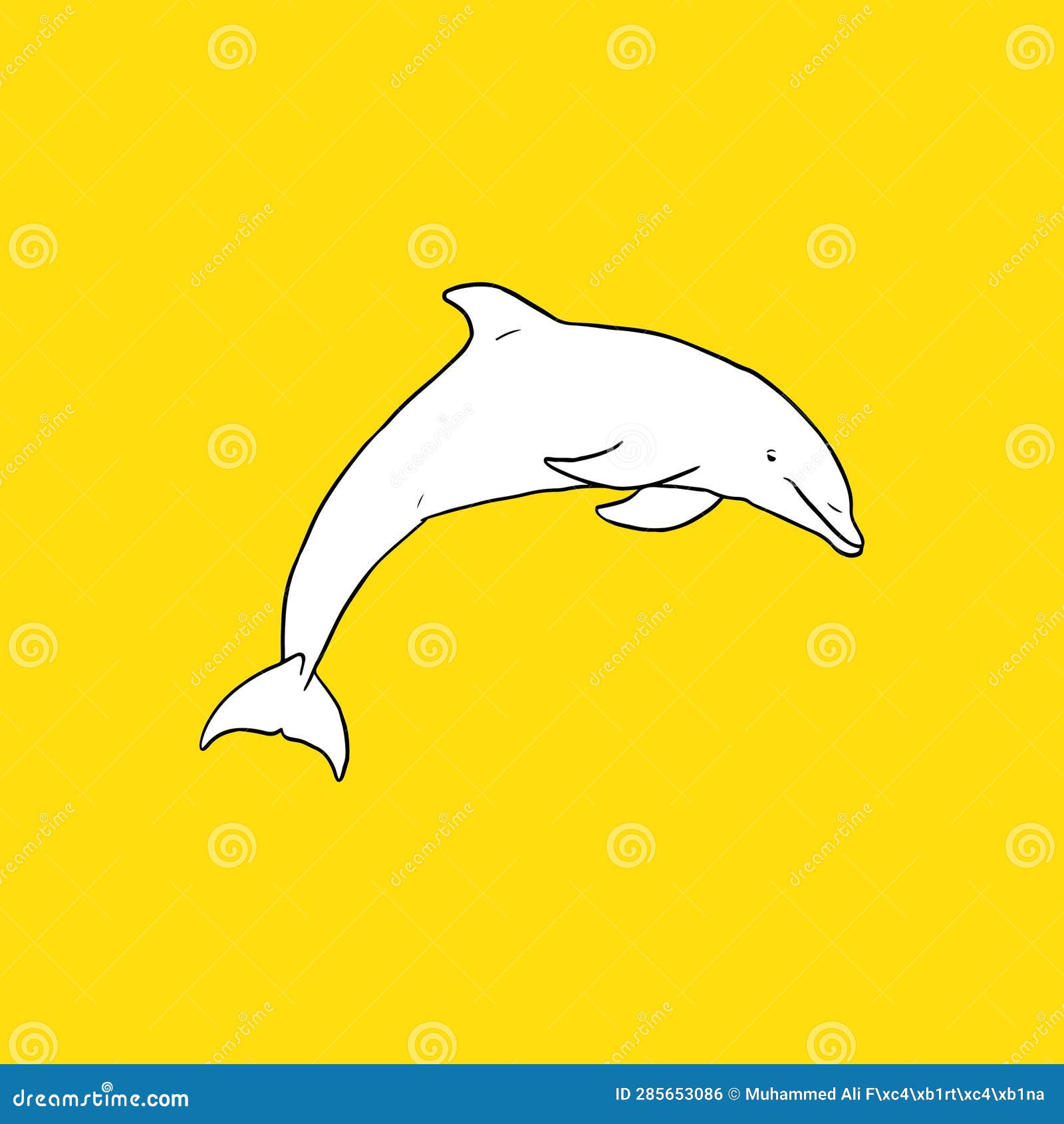 Hand Drawn Dolphin. Vector Illustration Stock Illustration ...