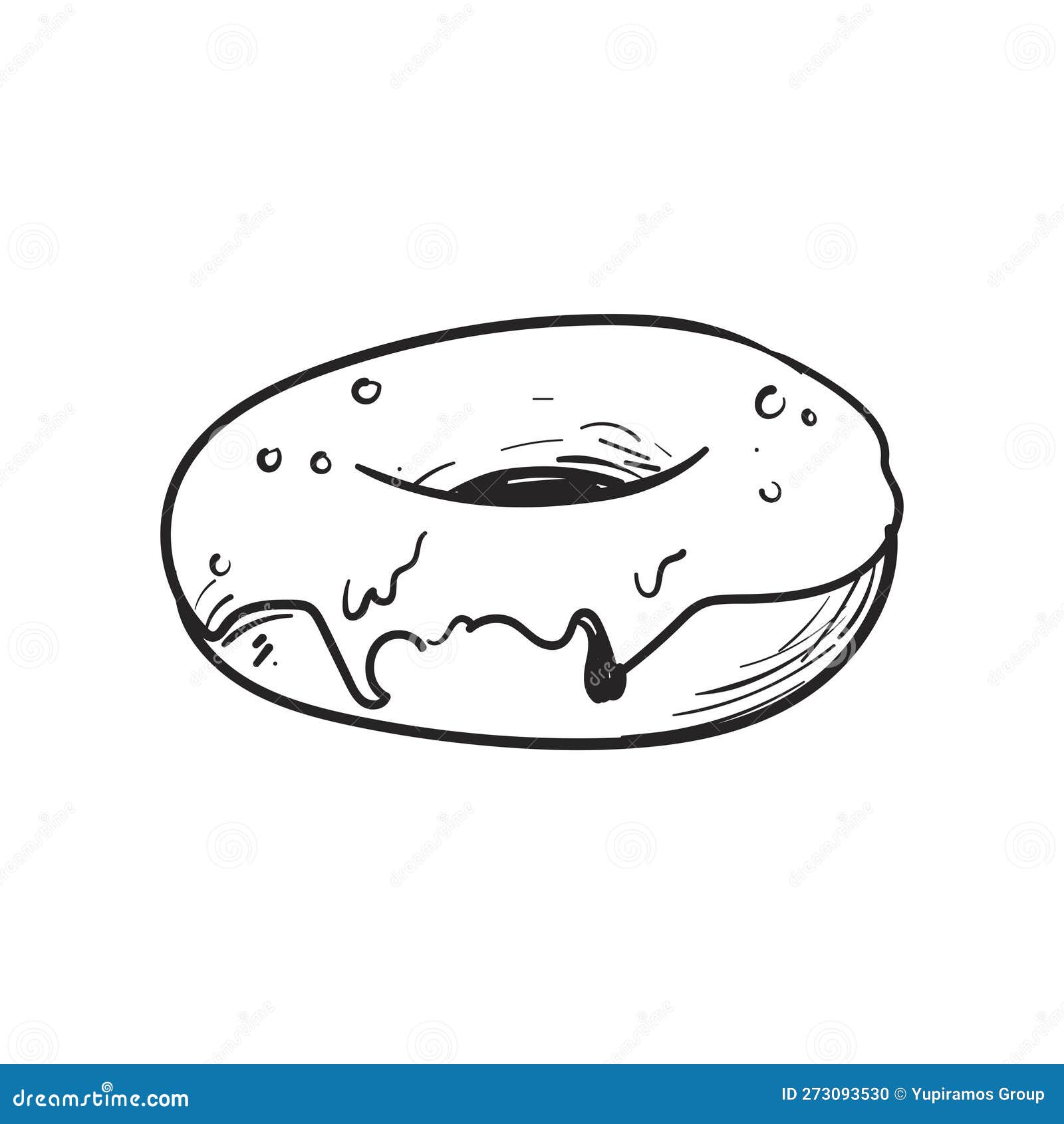 Hand drawn donut stock vector. Illustration of happy - 273093530