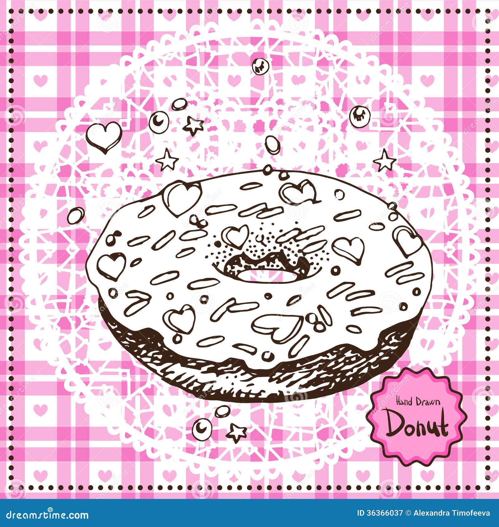 Hand Drawn Donut. Vector Illustration Stock Vector - Illustration of ...