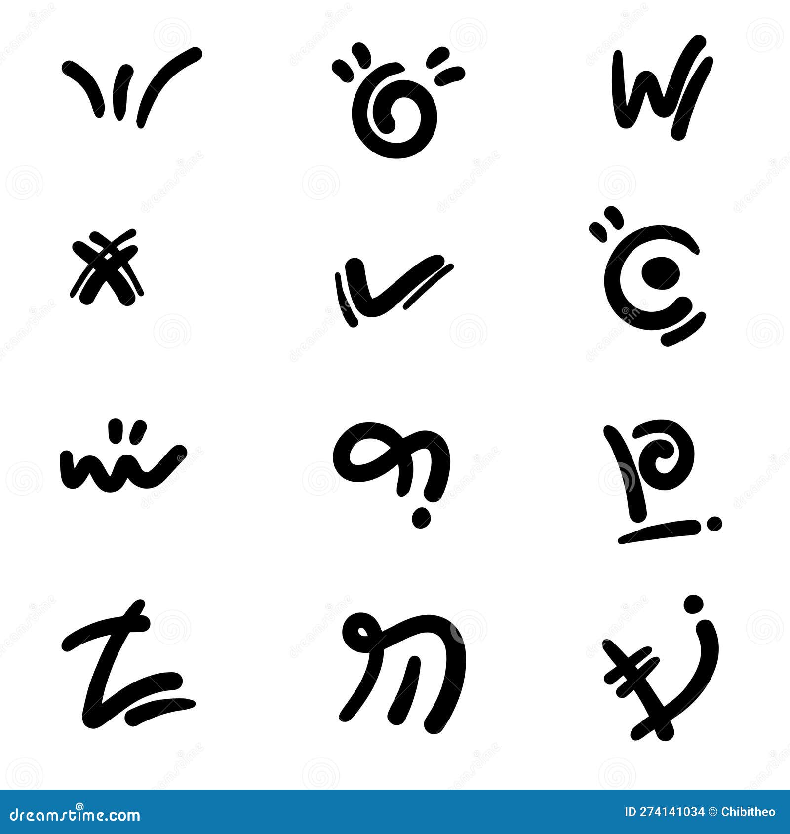 Doodle Abstract of Swash Include of Symbol and Logo Stock Vector ...