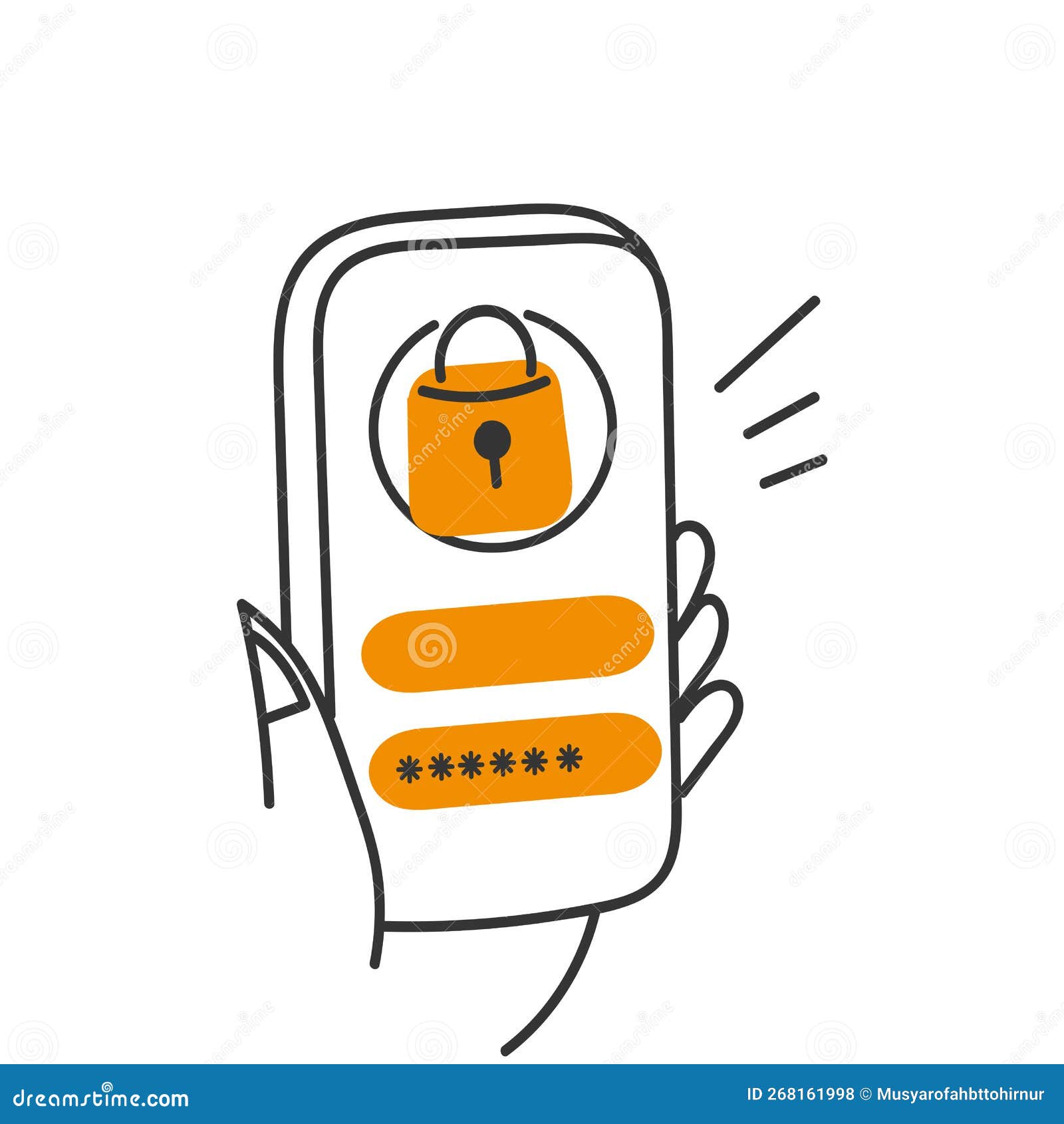 Hand Drawn Doodle Access Authentication Illustration Concept Stock ...