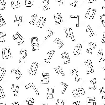 Hand Drawn Doodle Background with Numbers. Stock Vector - Illustration ...