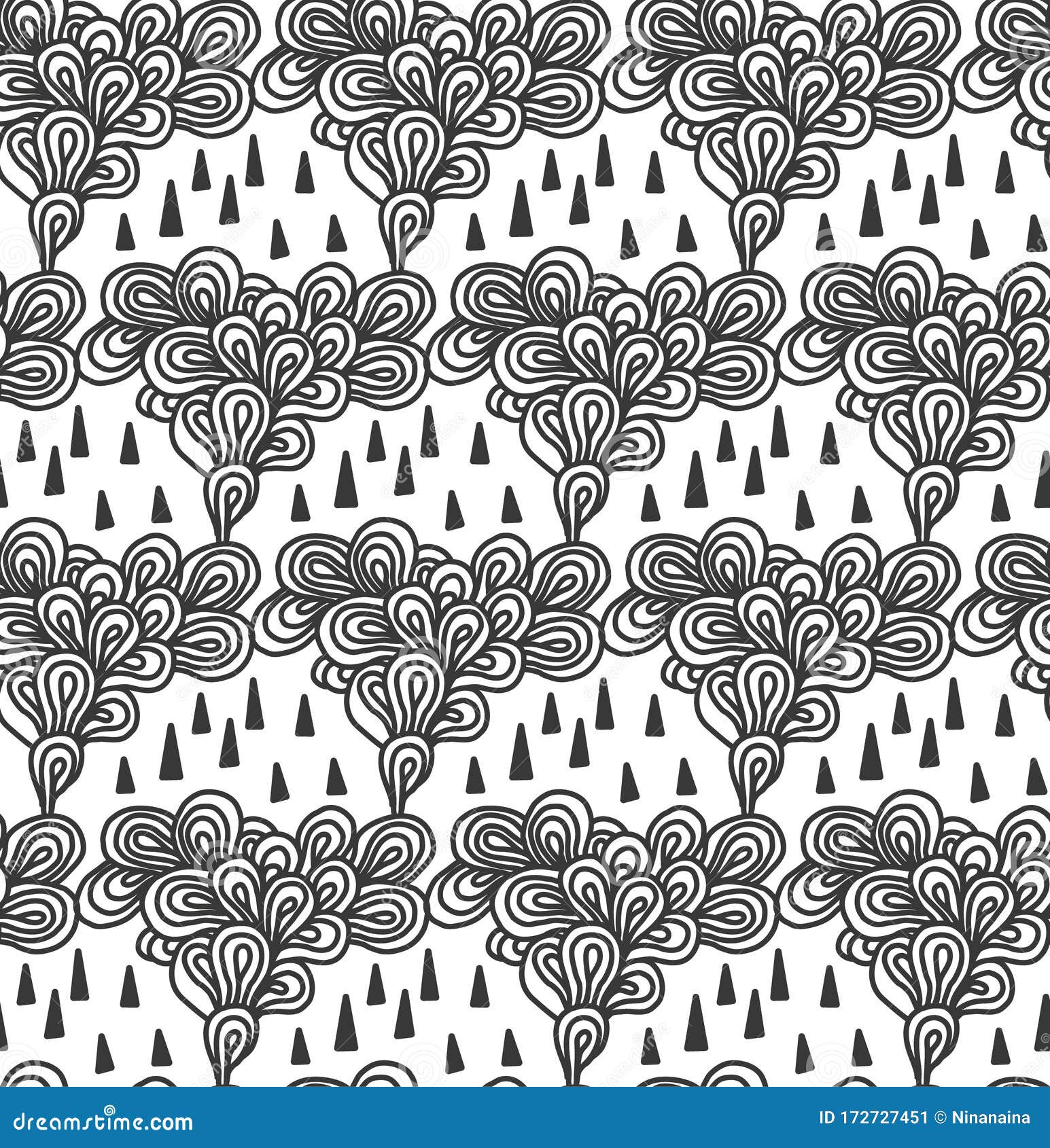 Hand Drawn Doodle Background, Seamless Vector Pattern Stock Vector ...