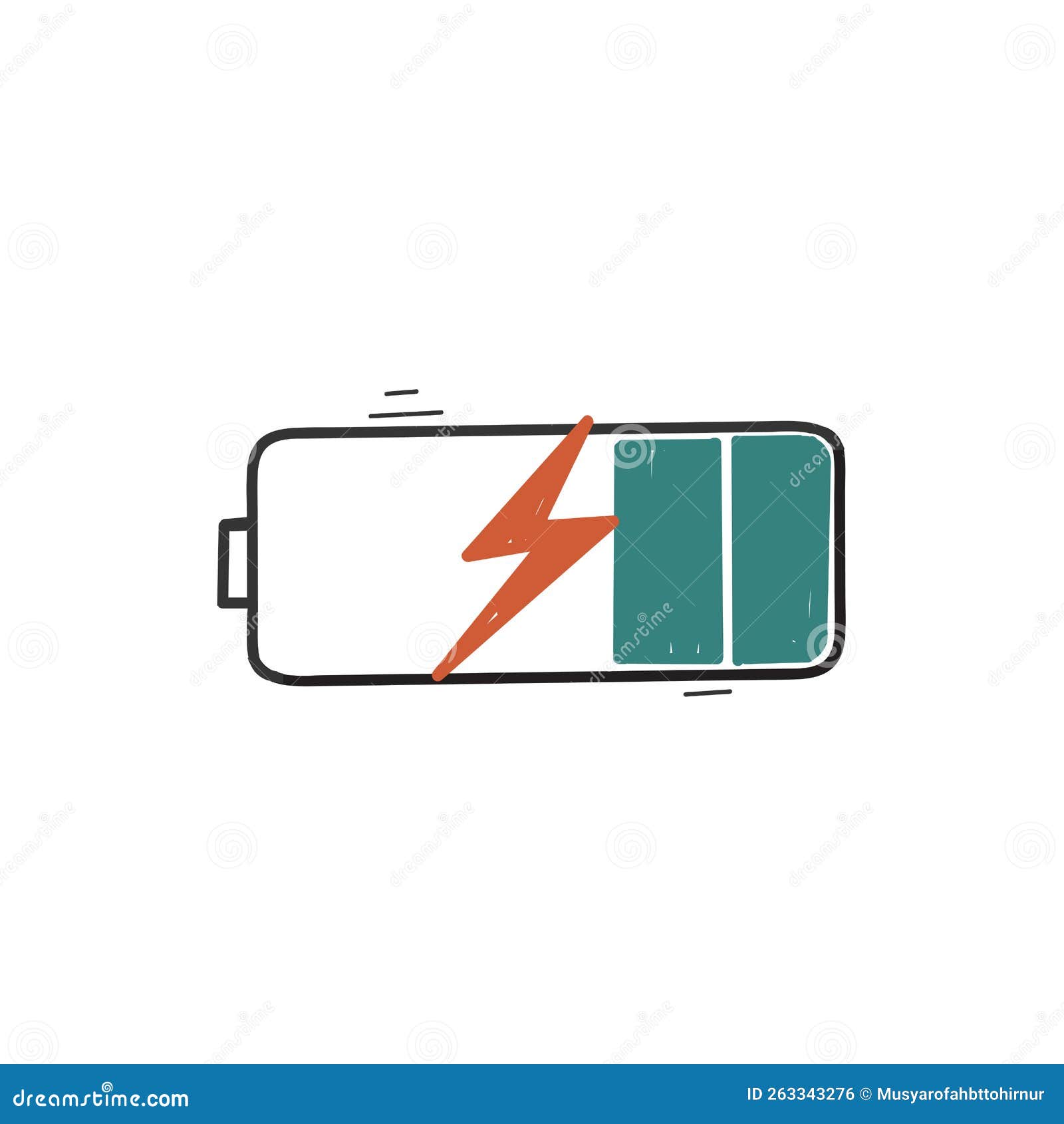 Hand Drawn Doodle Battery Charging Illustration Icon Isolated Stock ...