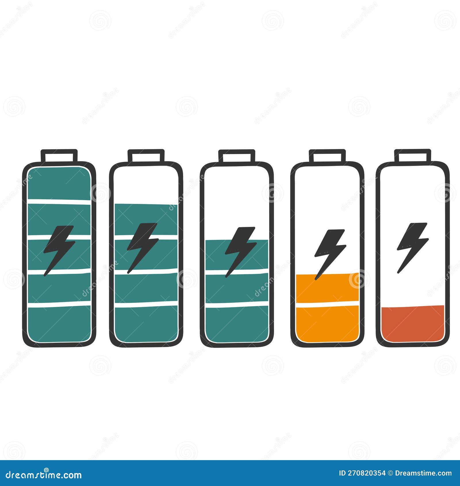 Hand Drawn Doodle Battery Level Indicator Illustration Stock ...