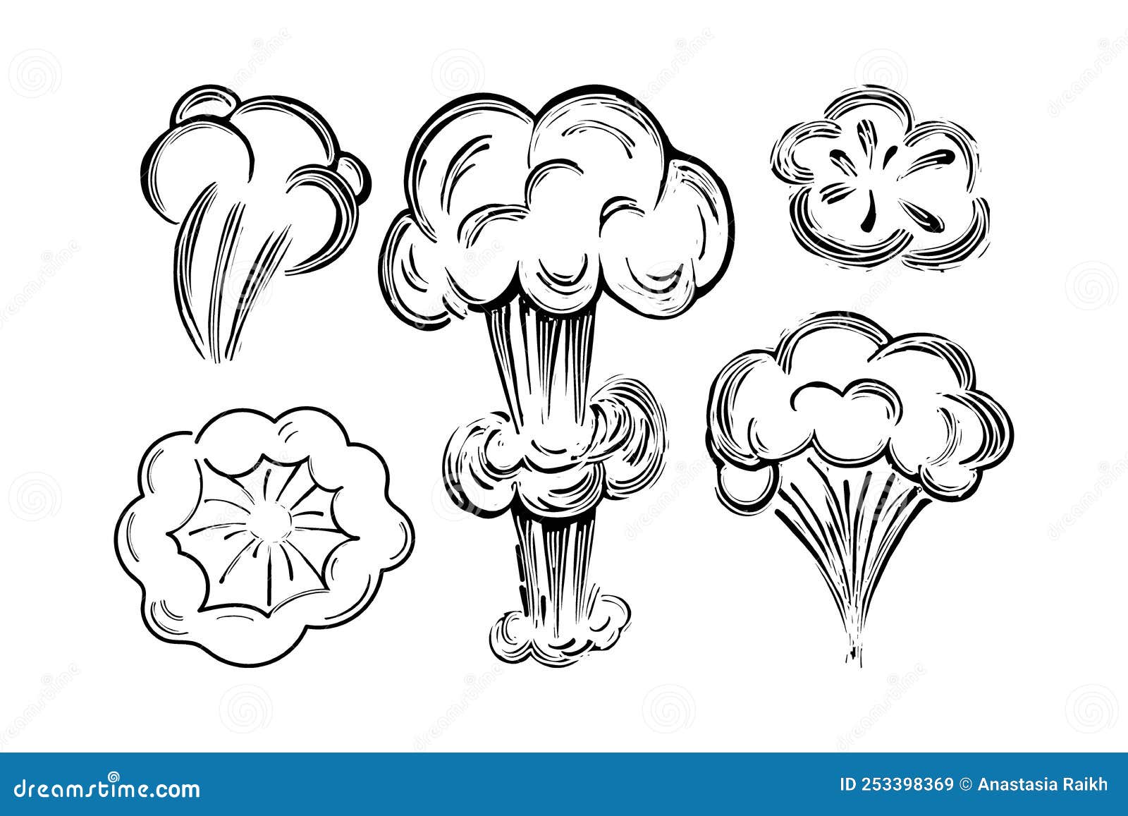 Hand-drawn Doodle Blast, Bomb Element. Comic Sketch Style. Sketch ...