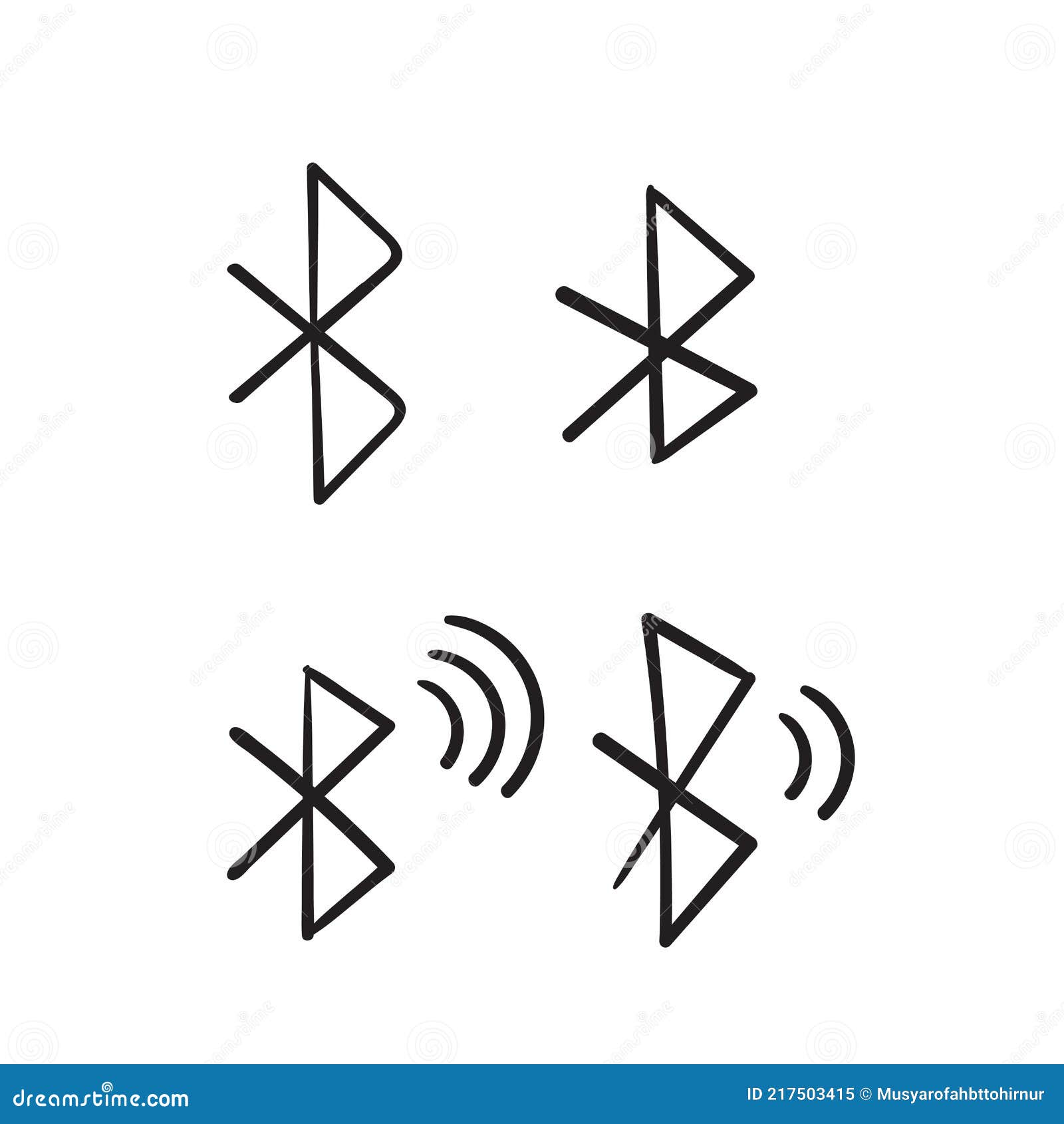 Hand Drawn Doodle Bluetooth Icon Stock Vector - Illustration of ...