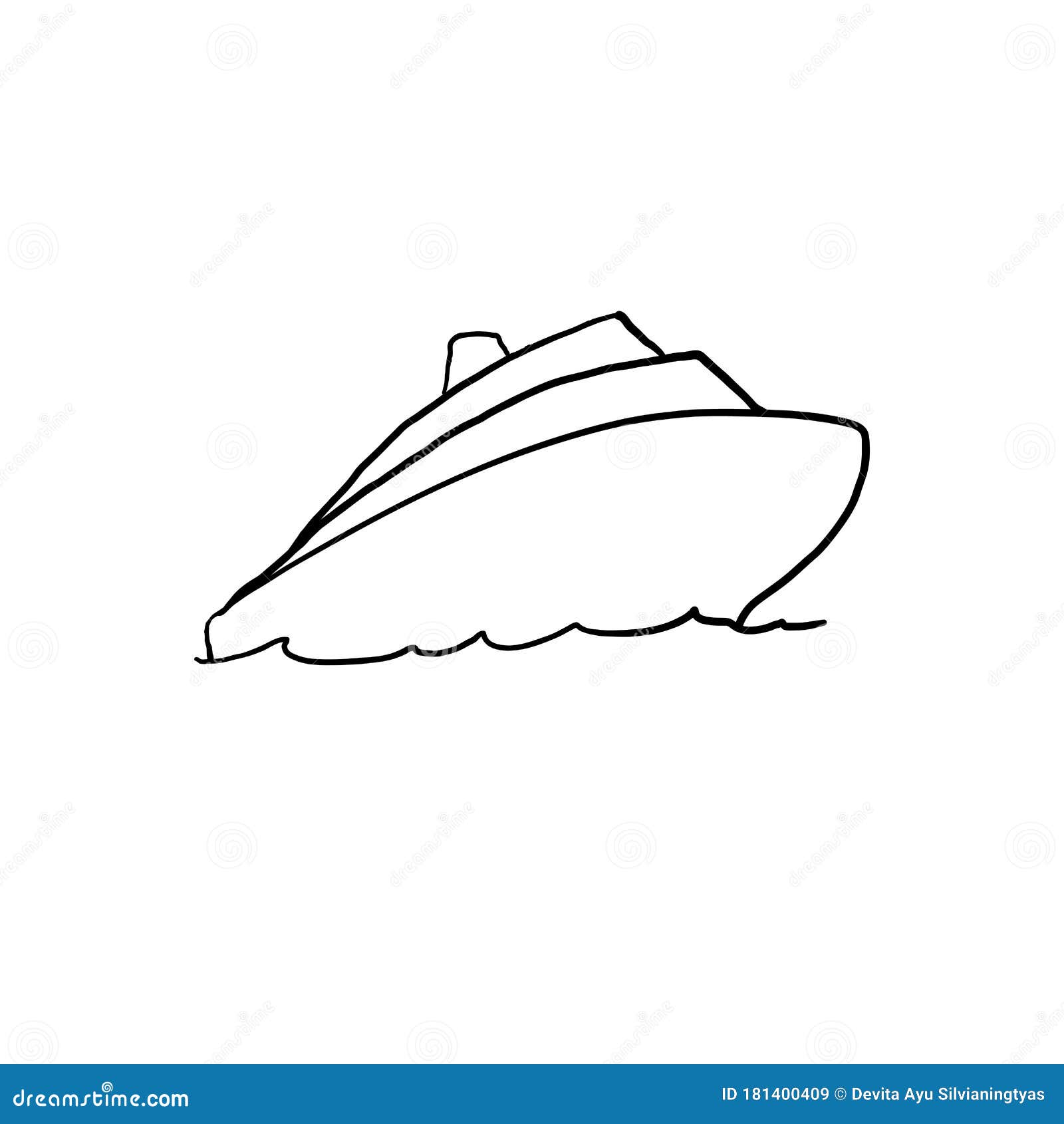 Hand Drawn Doodle Boat Illustration Vector Stock Vector - Illustration ...