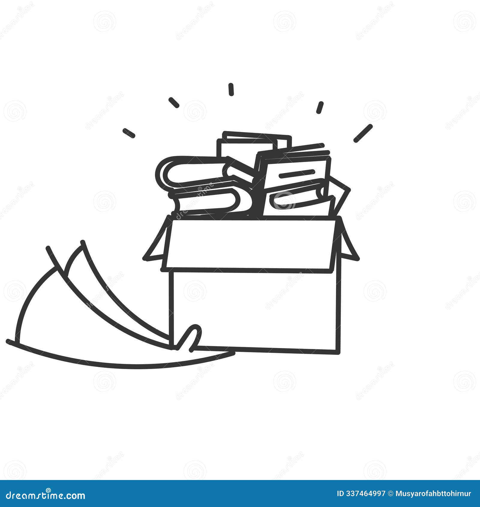 Hand Drawn Doodle Book Donation Illustration Concept Stock Illustration ...