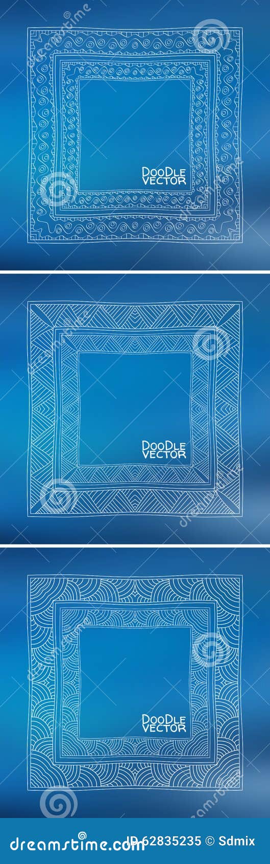 Hand Drawn Doodle Border Frames Stock Vector - Illustration of detail ...