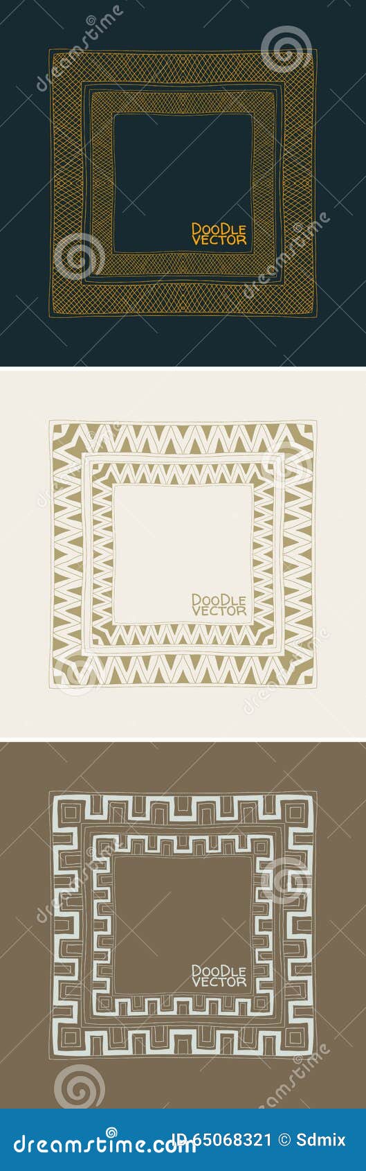 Hand Drawn Doodle Border Frames Stock Vector - Illustration of design ...