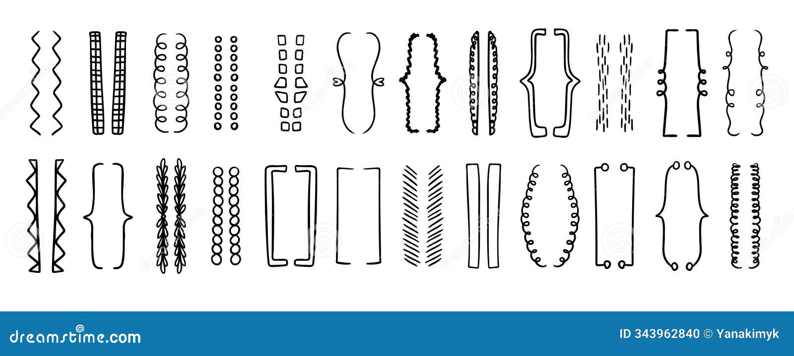 Hand Drawn Doodle Brackets Set. Scribble Brackets And Drawing In Black ...