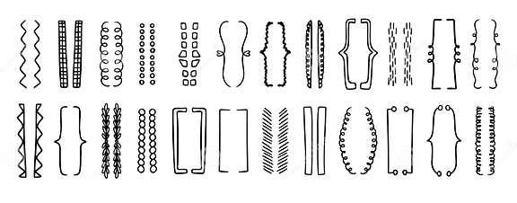 Hand Drawn Doodle Brackets Set. Scribble Brackets and Drawing in Black ...