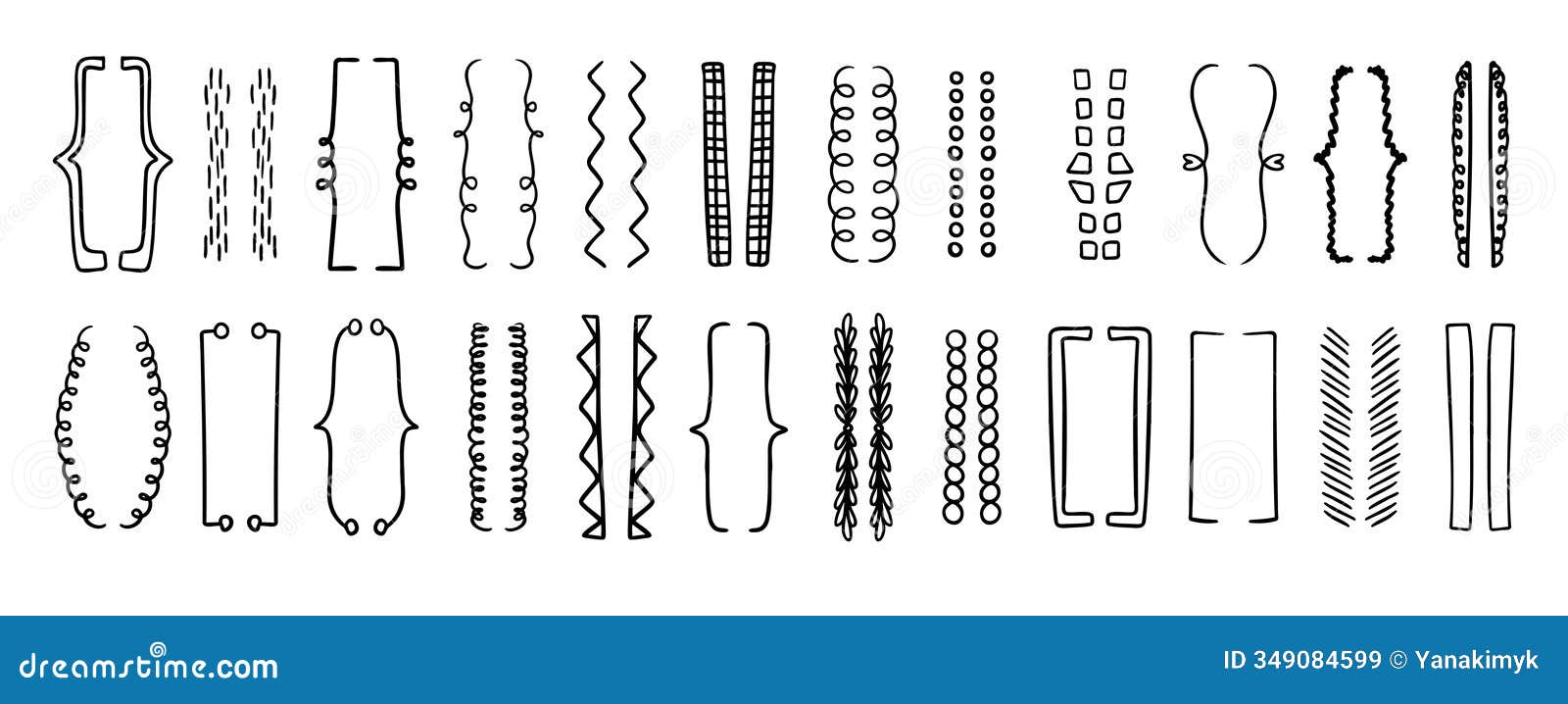 Hand Drawn Doodle Brackets Set. Scribble Brackets And Drawing In Black ...