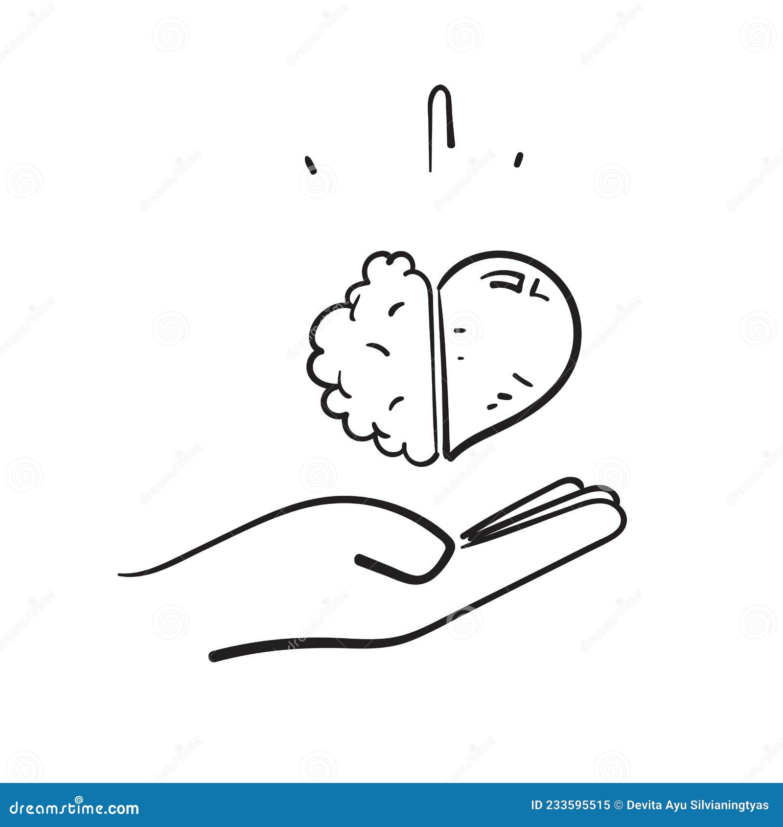 Doodle Brain Loading Bar. Hand Drawn Progress Bar With Human Brain ...