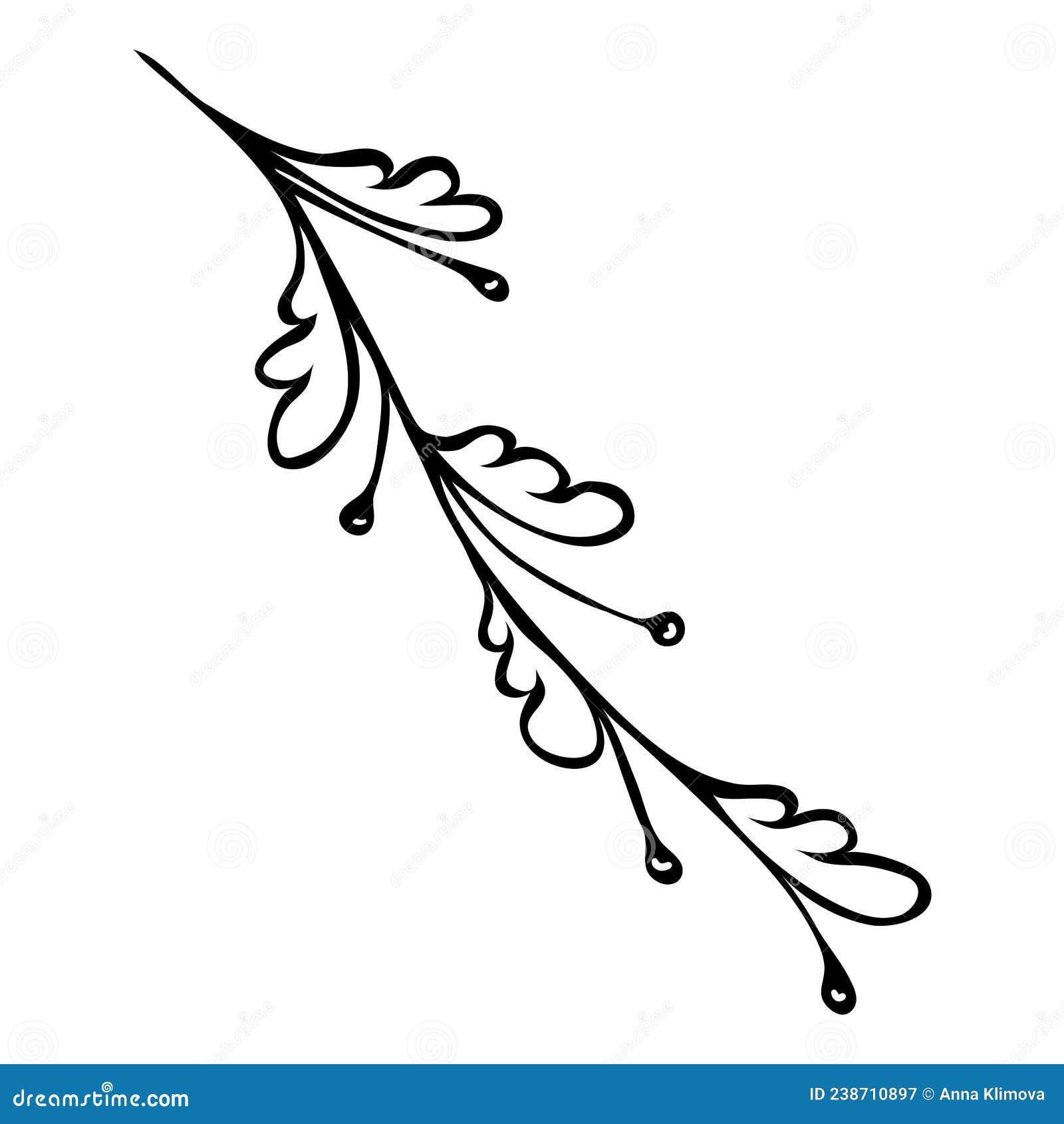 Hand Drawn Doodle Branches, Plant Elements for Design. Stock Vector ...
