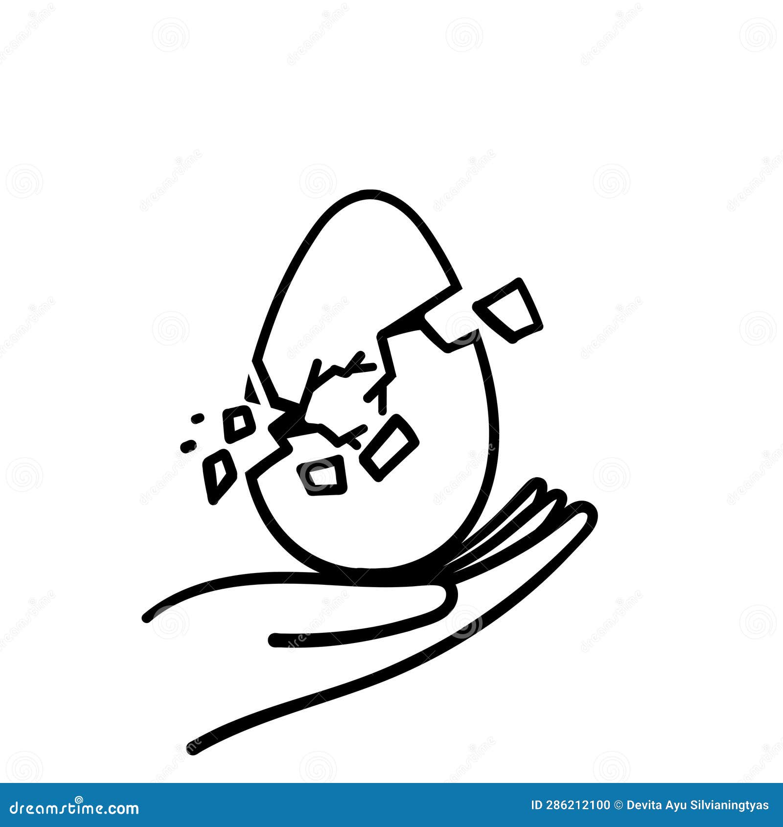 Hand Drawn Doodle Broken Egg Illustration Vector Isolated Stock Vector - Illustration of sketch ...
