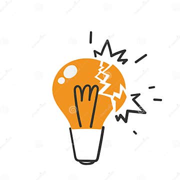 Hand Drawn Doodle Broken Light Bulb Illustration Stock Vector ...