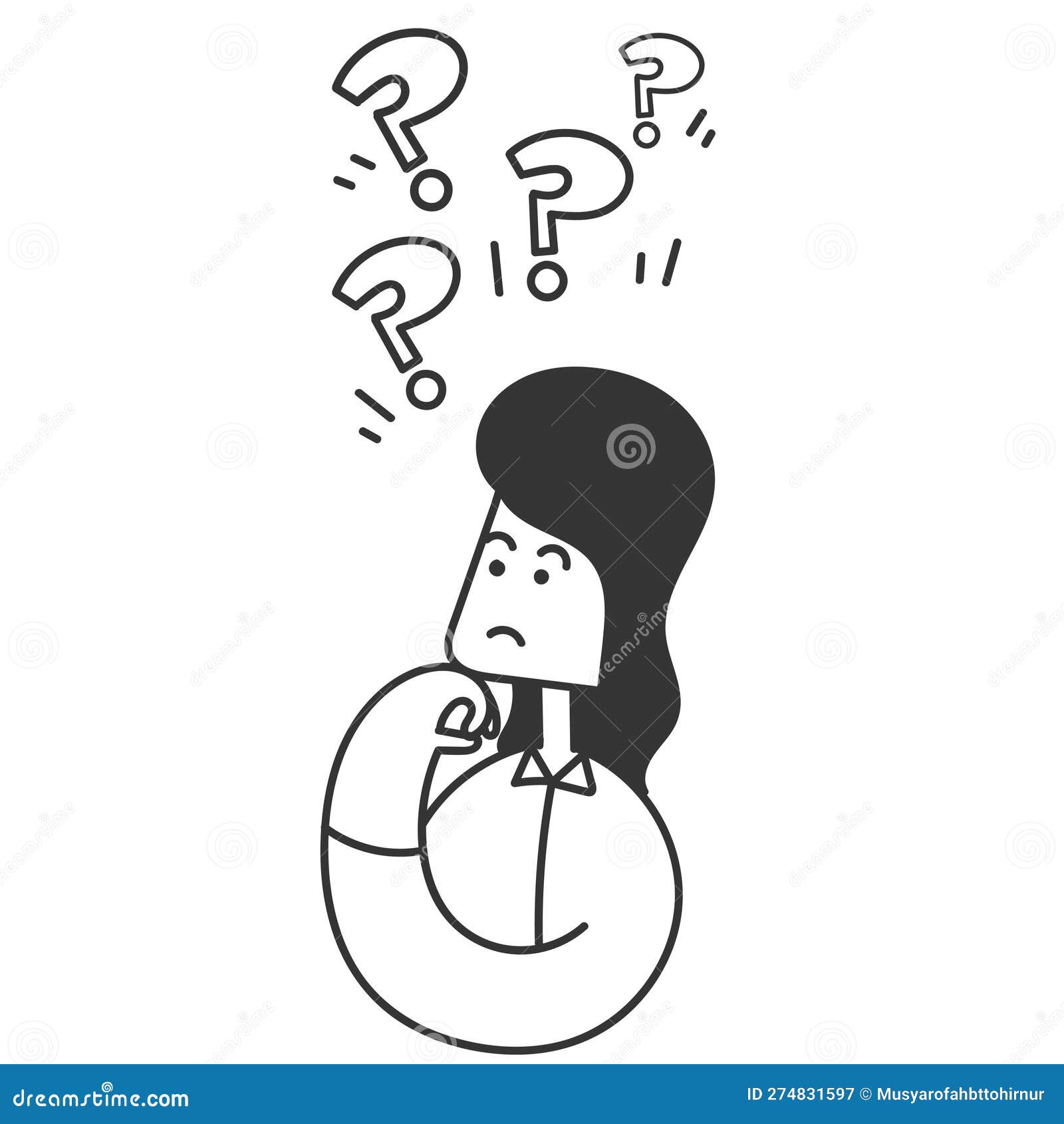 Hand Drawn Doodle Cartoon Person Think about Problem Solving ...