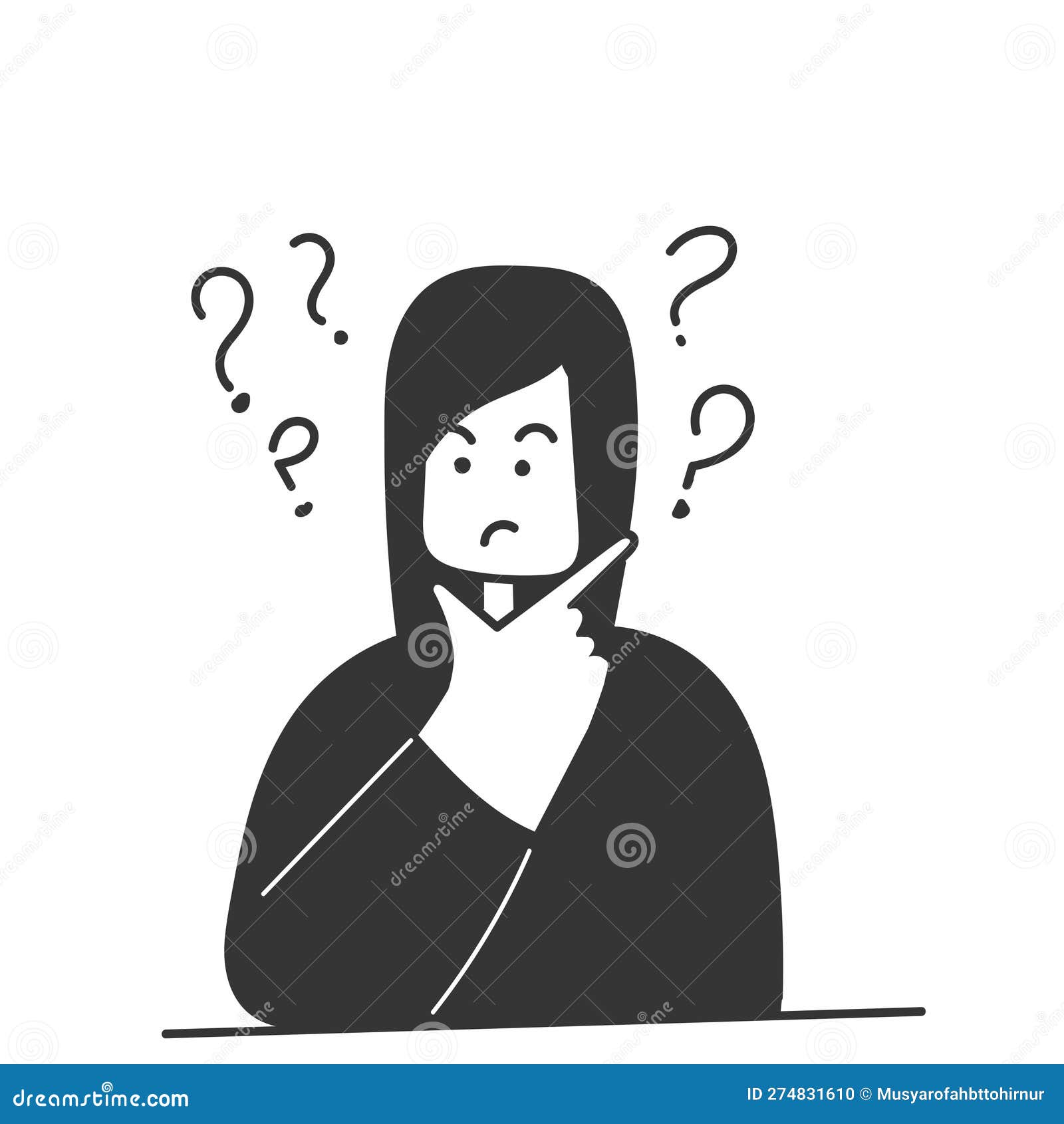 Hand Drawn Doodle Cartoon Person Think about Problem Solving ...