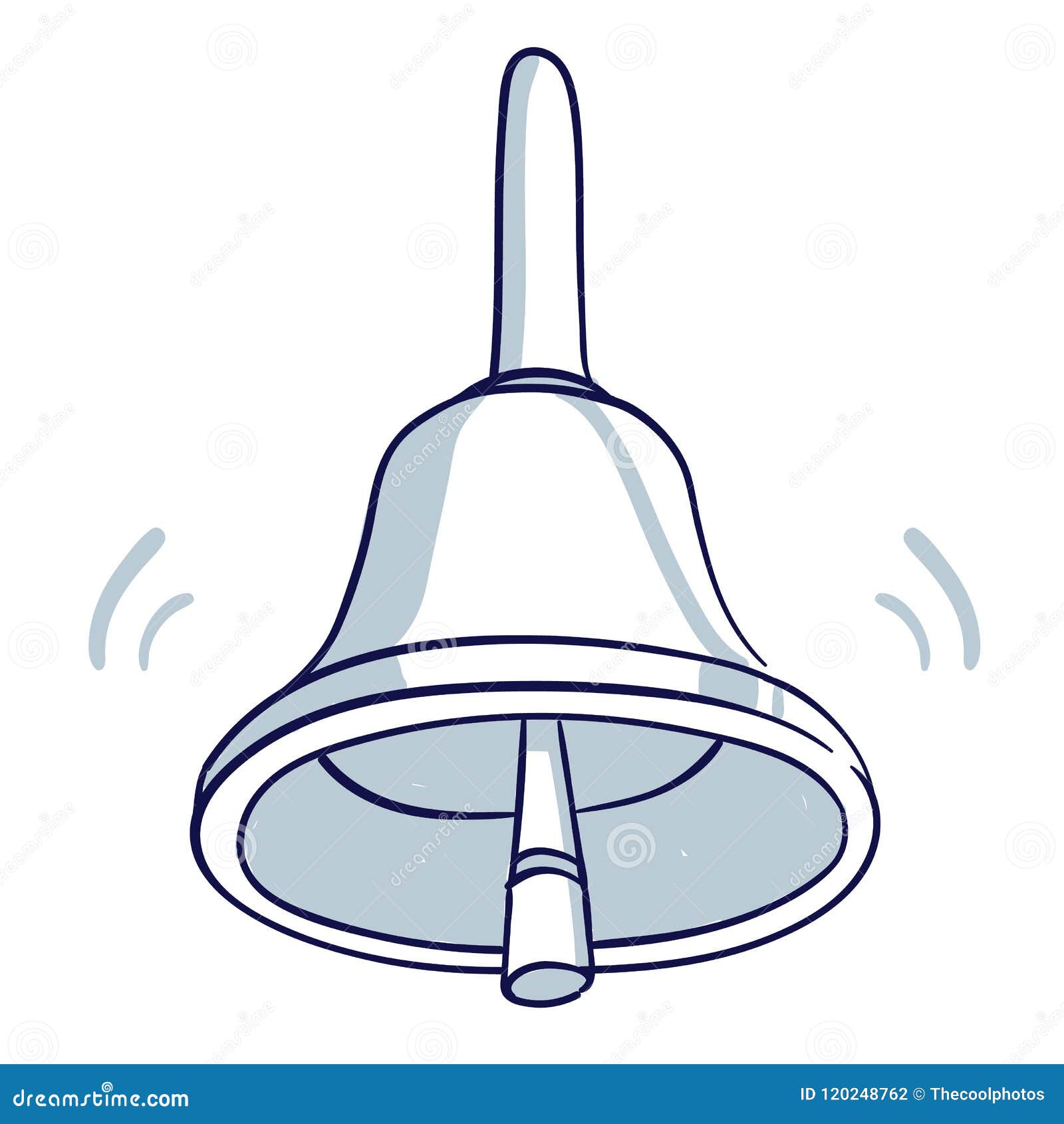 Bell Isolated on Background in Flat Style. Stock Vector - Illustration ...