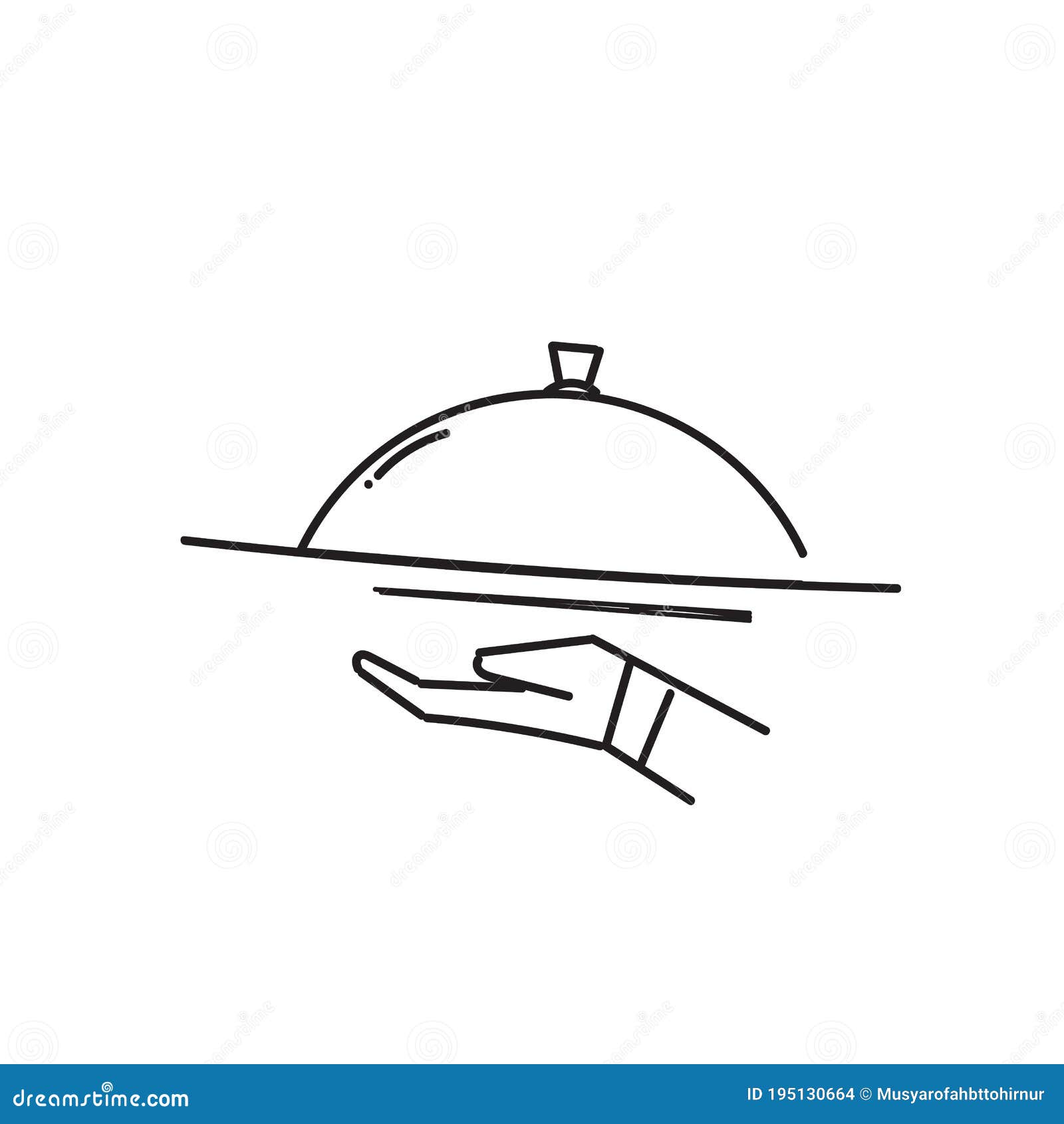Hand Drawn Doodle Catering Service Icon Illustration Vector Stock ...