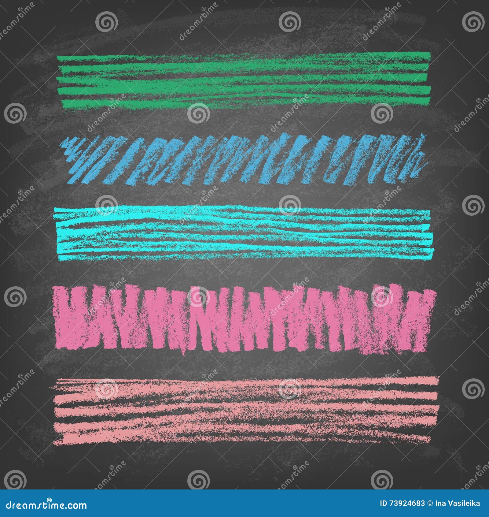 Hand-drawn Doodle Chalk Banners on Blackboard. Stock Vector ...