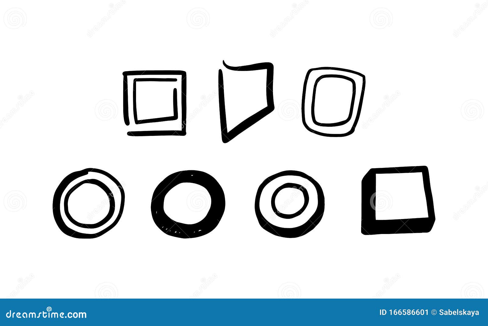 Hand Drawn Doodle Checkboxes Set Graphic Black Ink Vector Illustrations ...