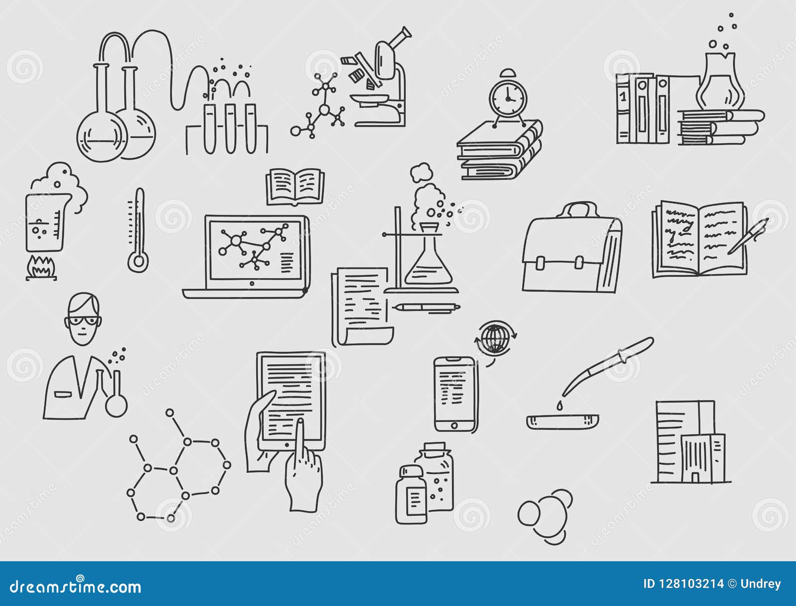 Hand Drawn Doodle Chemistry. Education and Science. Knowledge, Lesson ...
