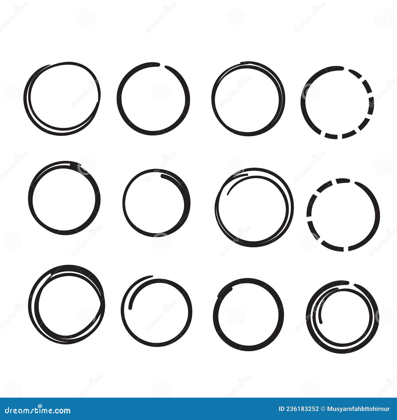 Hand Drawn Doodle Doodle Circle Drawing Collection Illustration Stock ...