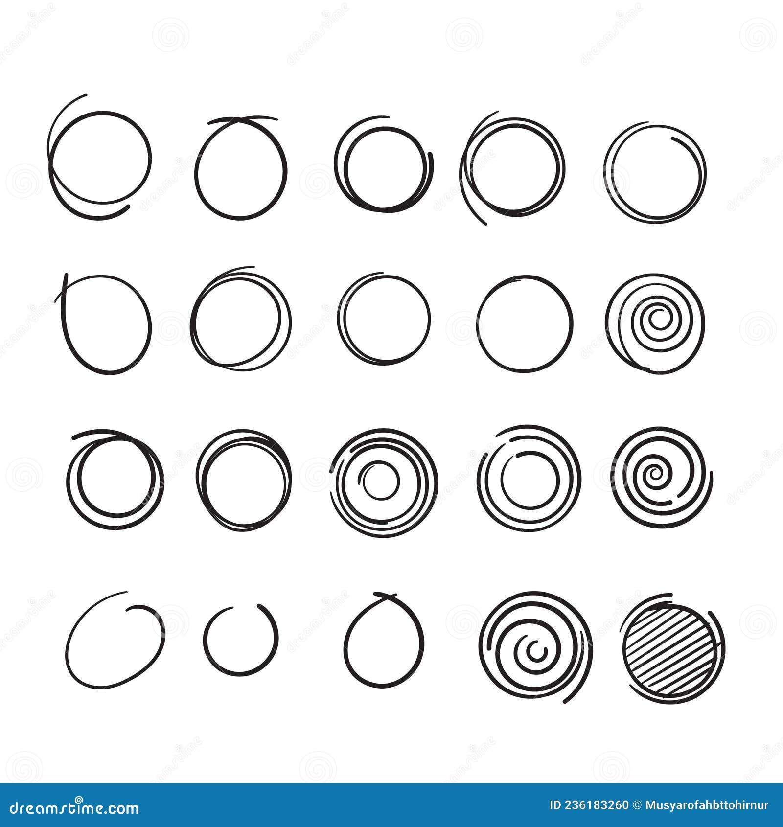 Hand Drawn Doodle Doodle Circle Drawing Collection Illustration Stock ...