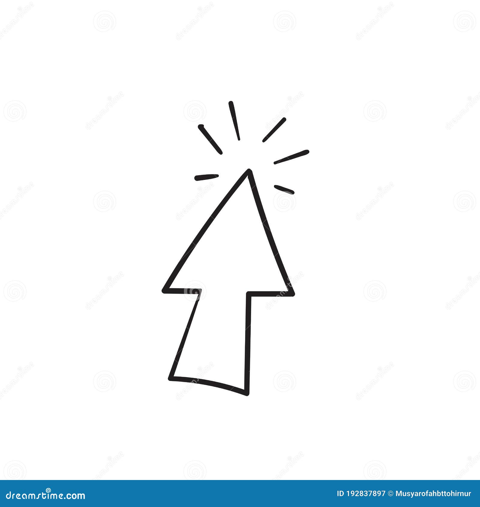 Hand Drawn Doodle Click Icon Illustration Vector Isolated Stock Vector ...