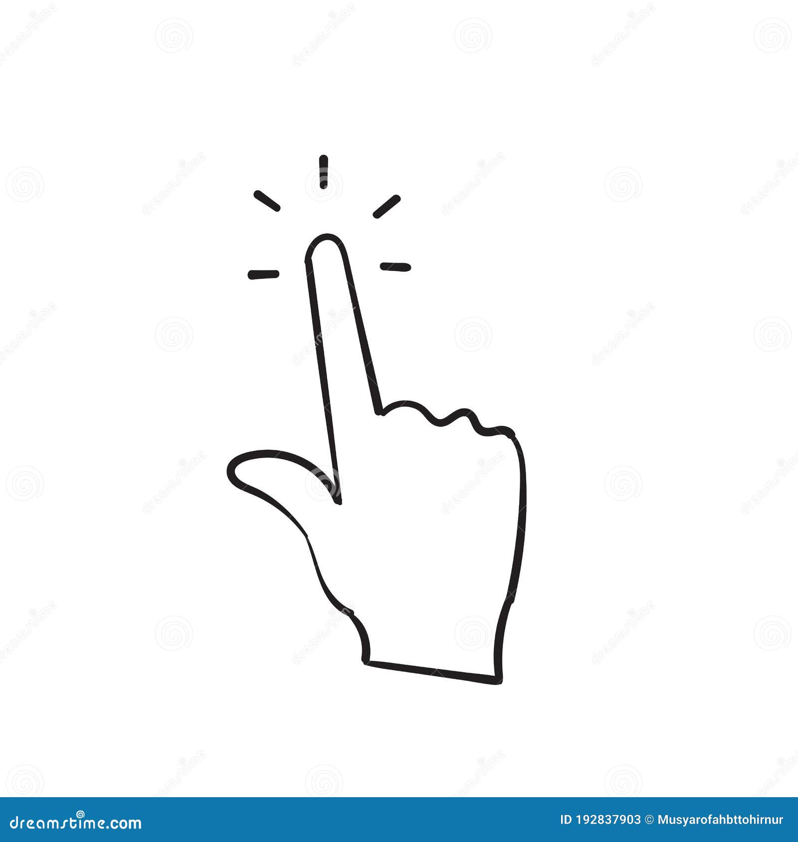 Hand Drawn Doodle Click Icon Illustration Vector Isolated Stock Vector ...