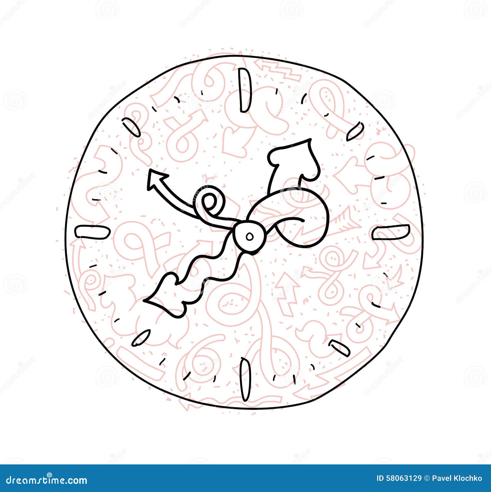 Hand Drawn Doodle Clock Icon Design Stock Vector - Illustration of ...