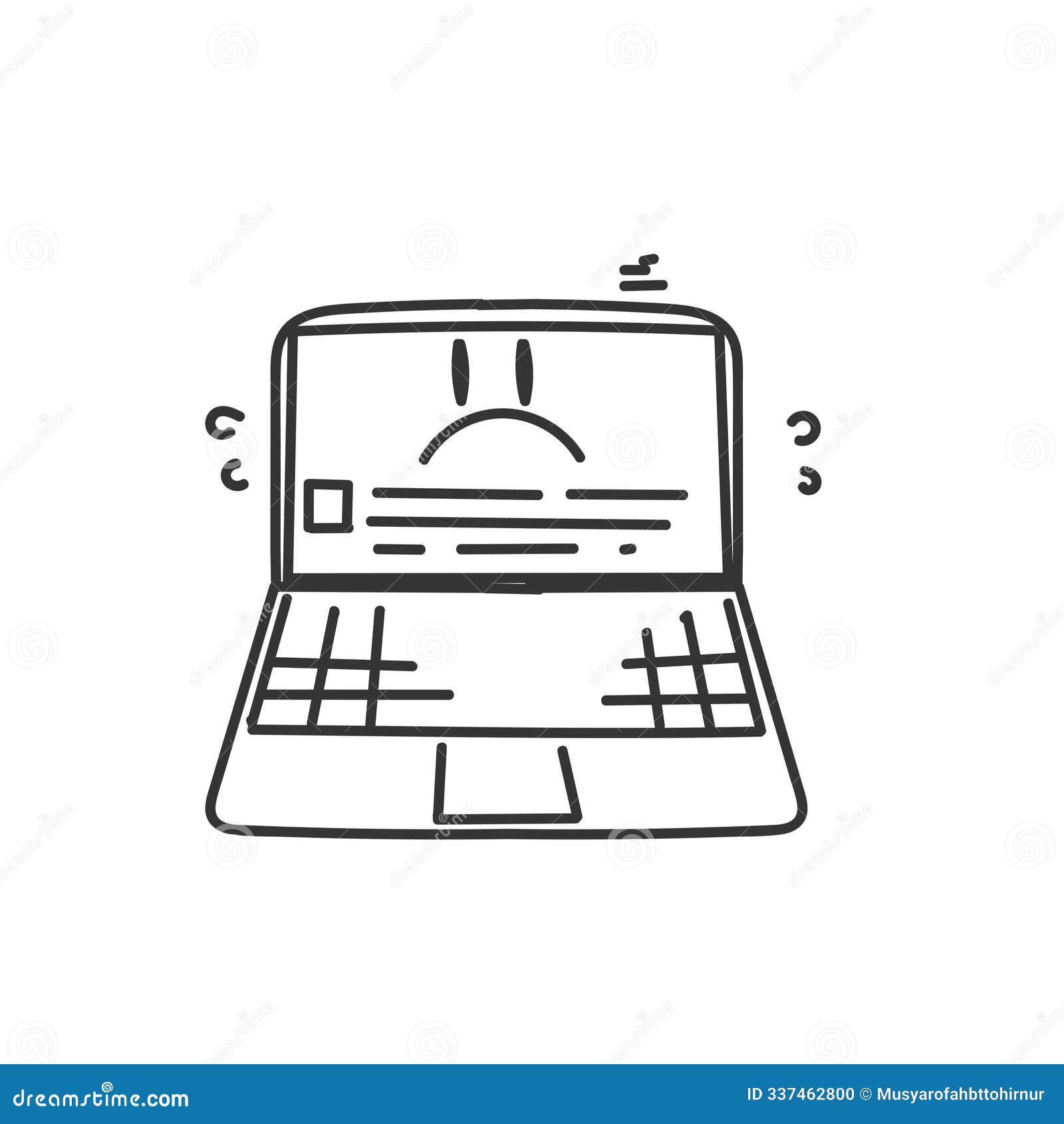 Hand Drawn Doodle Computer Operating System Crash Stock Illustration ...