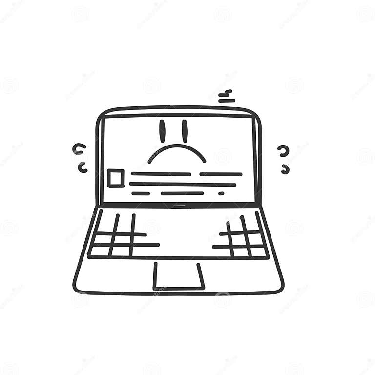 Hand Drawn Doodle Computer Operating System Crash Stock Illustration ...