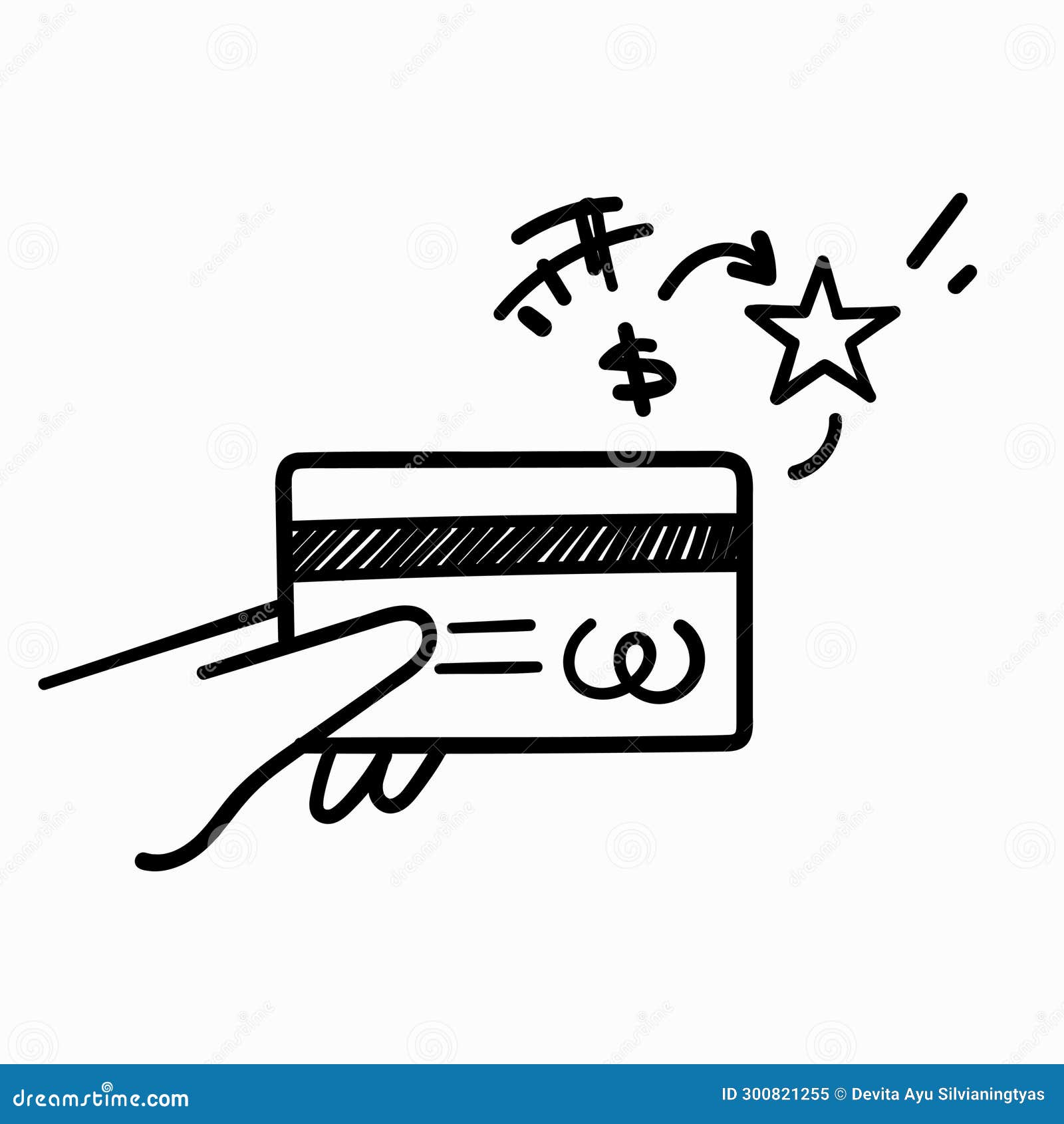 Hand Drawn Doodle Credit Card Loyalty Program Illustration Stock Vector ...