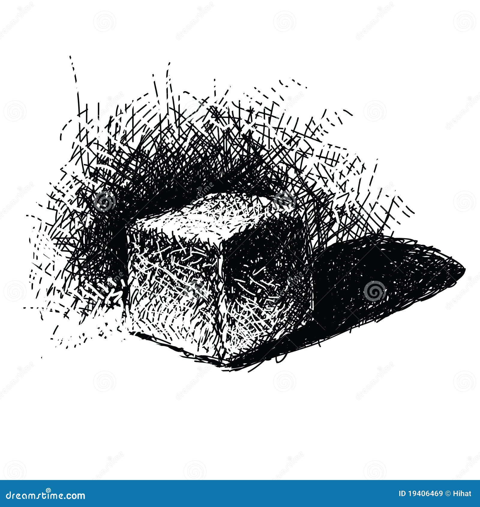 Hand drawn doodle cube stock vector. Illustration of hand - 19406469