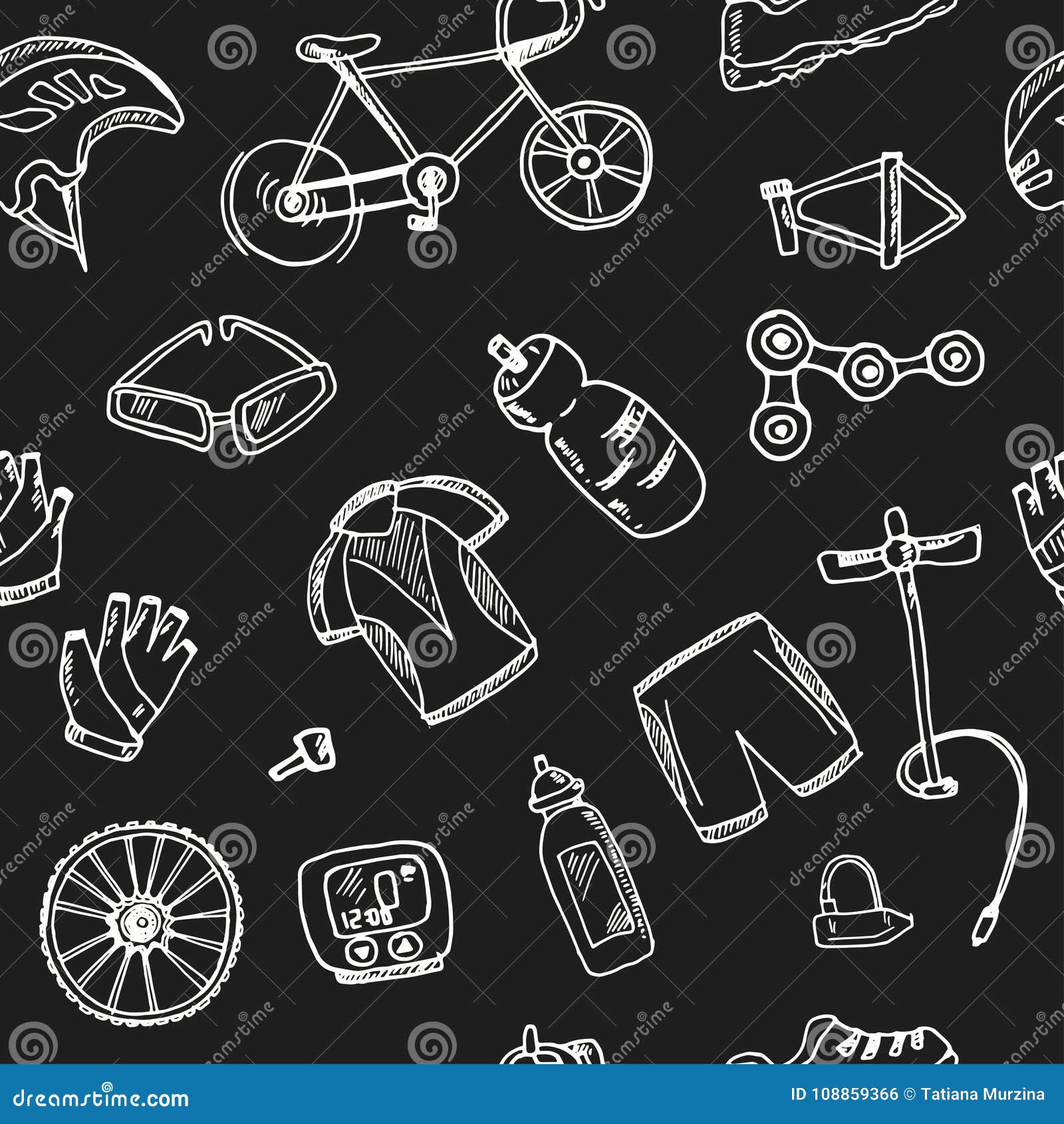 Hand Drawn Doodle Cycle Racing Set. Stock Vector - Illustration of ...