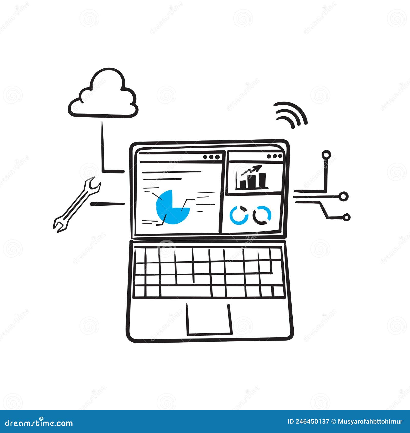 Hand Drawn Doodle Data Analytics and Business Finance Report Dashboard ...