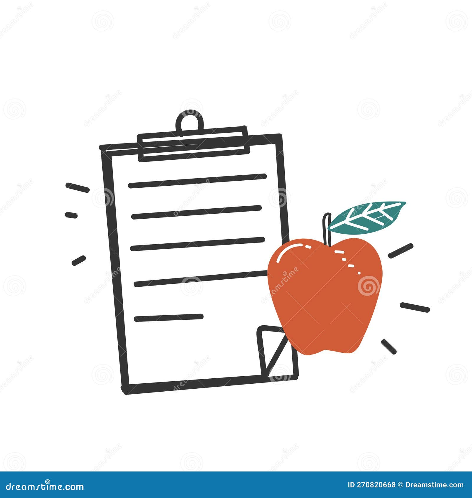 Hand Drawn Doodle Diet Plan Icon Illustration Stock Vector ...